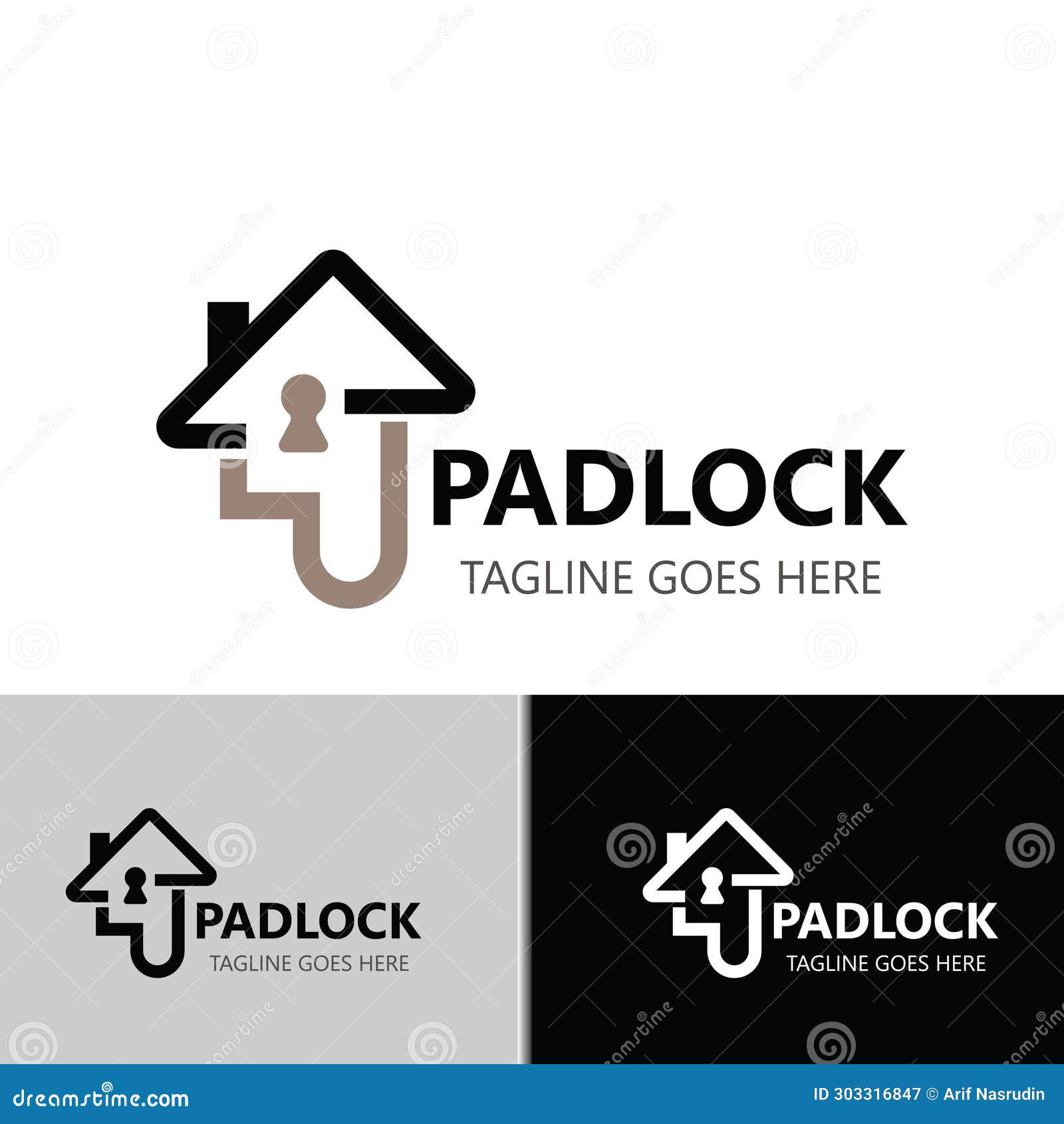 Lock House Secure Logo Design, Smart Key Home Vector Concept Stock ...