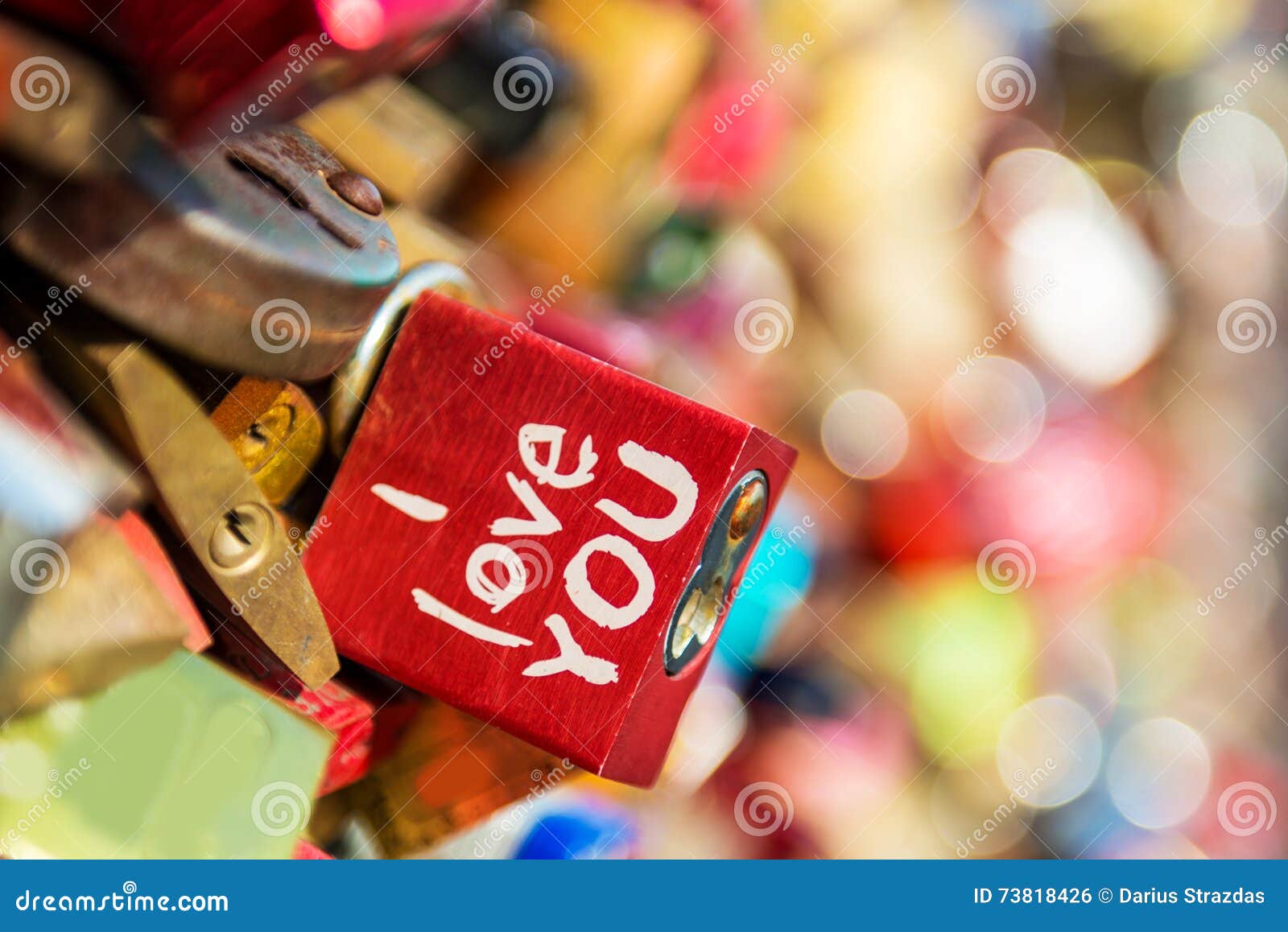Lock I love you stock photo. Image of land, colorful - 73818426