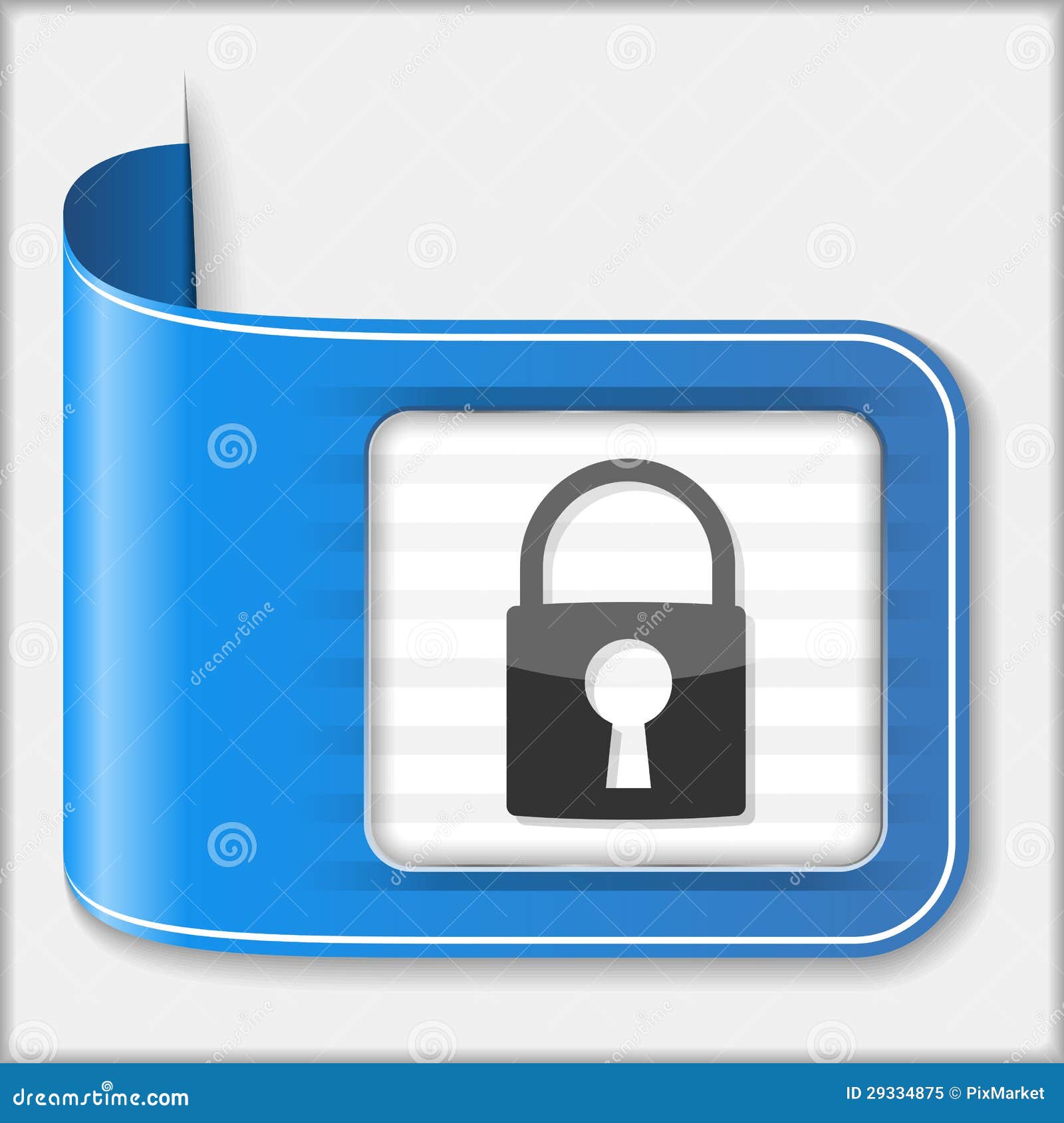 Lock Icon stock vector. Illustration of safe, edge, shadow - 29334875