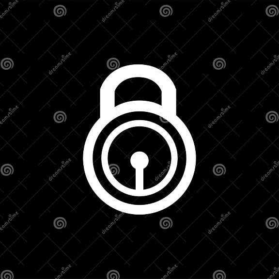 Lock Icon on Black Background. Black Flat Style Vector Illustration ...