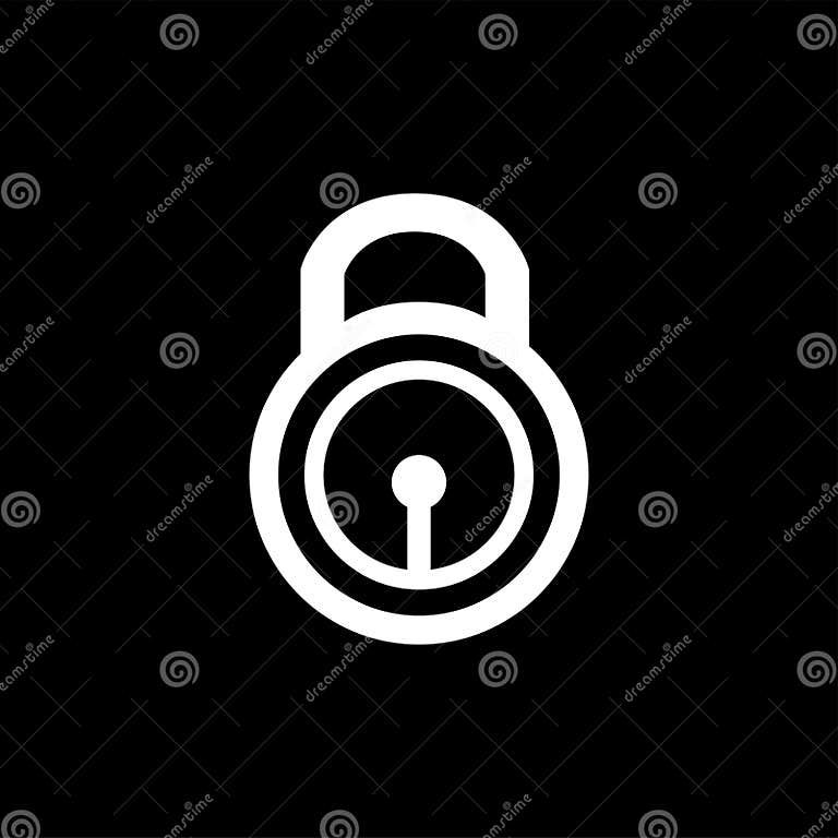 Lock Icon on Black Background. Black Flat Style Vector Illustration ...