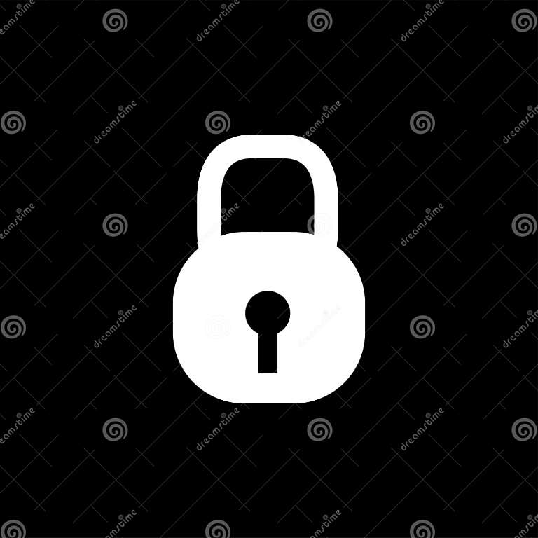 Lock Icon on Black Background. Black Flat Style Vector Illustration ...