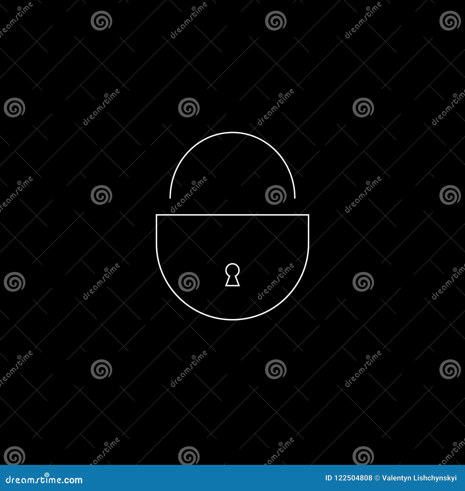 Lock Icon on Black Background. Stock Illustration - Illustration of ...