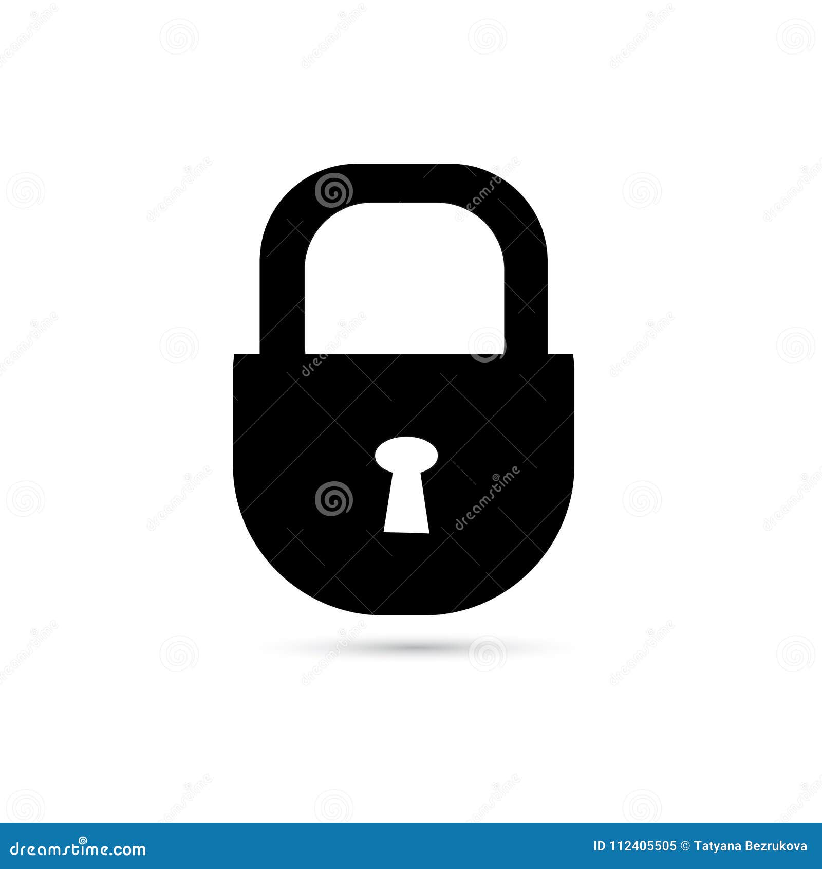 Lock Icon Black on White Background. Vector Illustration for Your ...