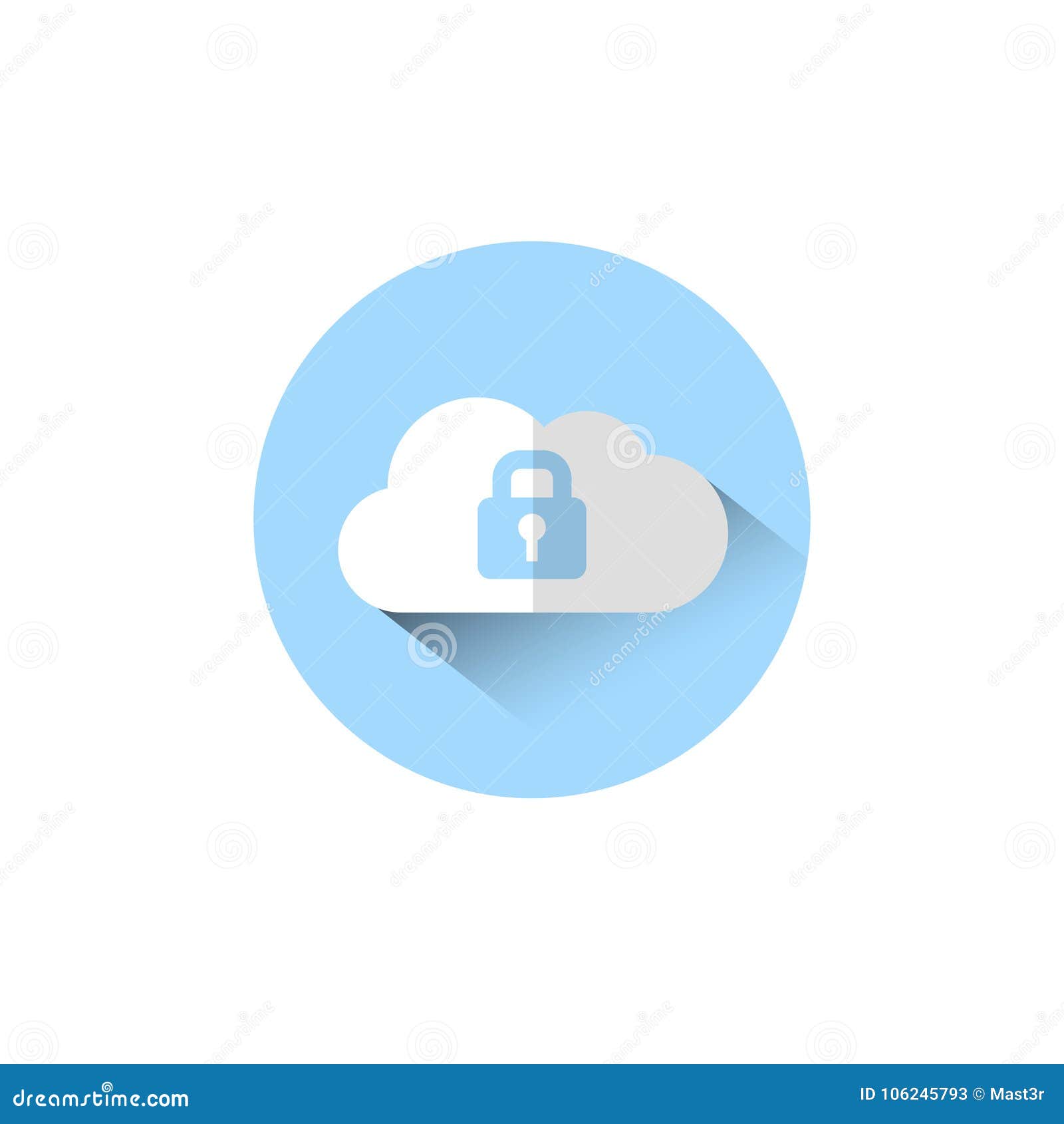Lock Icon Blue Padlock on Cloud Data Protection Stock Vector ...