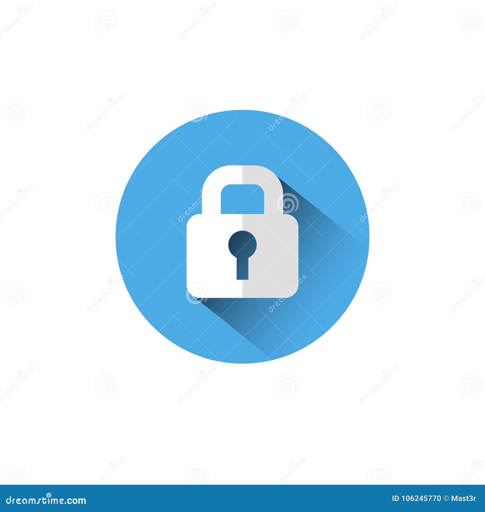 Lock Icon Blue Padlock Protection and Security Concept Stock Vector ...