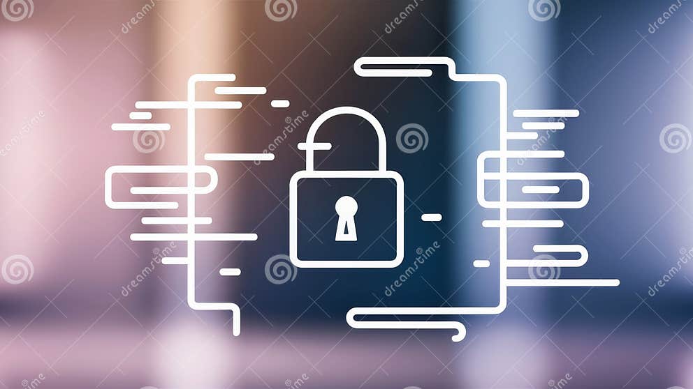 A Lock Icon on a Blurred Background, AI Stock Image - Image of icon ...