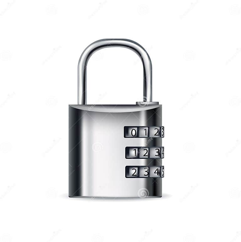 Lock Icon with Cipher Isolated Stock Vector - Illustration of ...