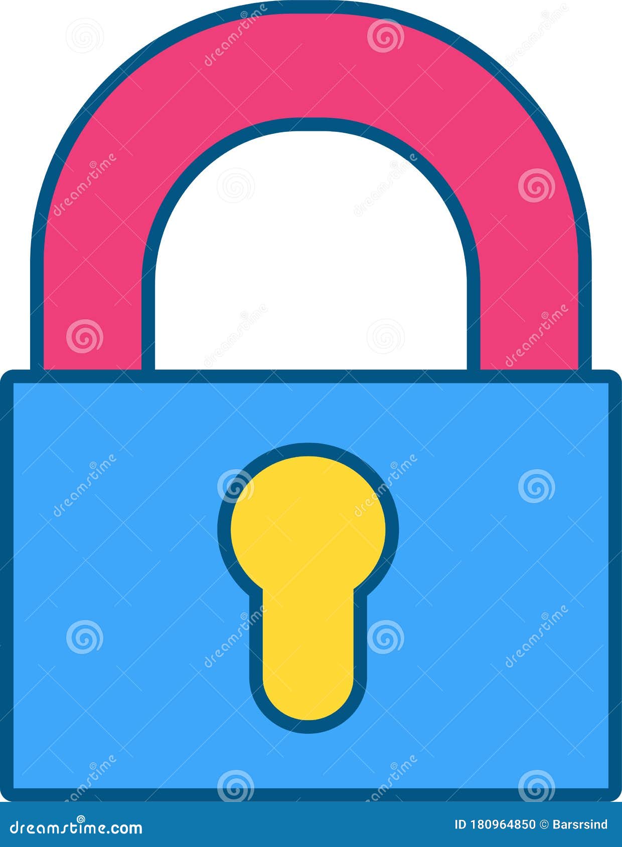 Lock Icon, Closed Padlock Web Security Sign Stock Illustration ...