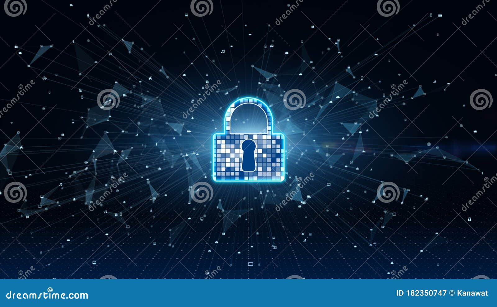 Lock Icon. Cyber Security of Digital Data Network Protection. High ...