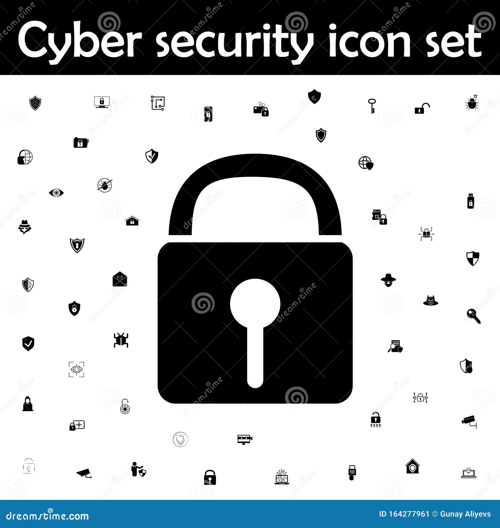 Lock Icon. Cyber Security Icons Universal Set for Web and Mobile Stock ...