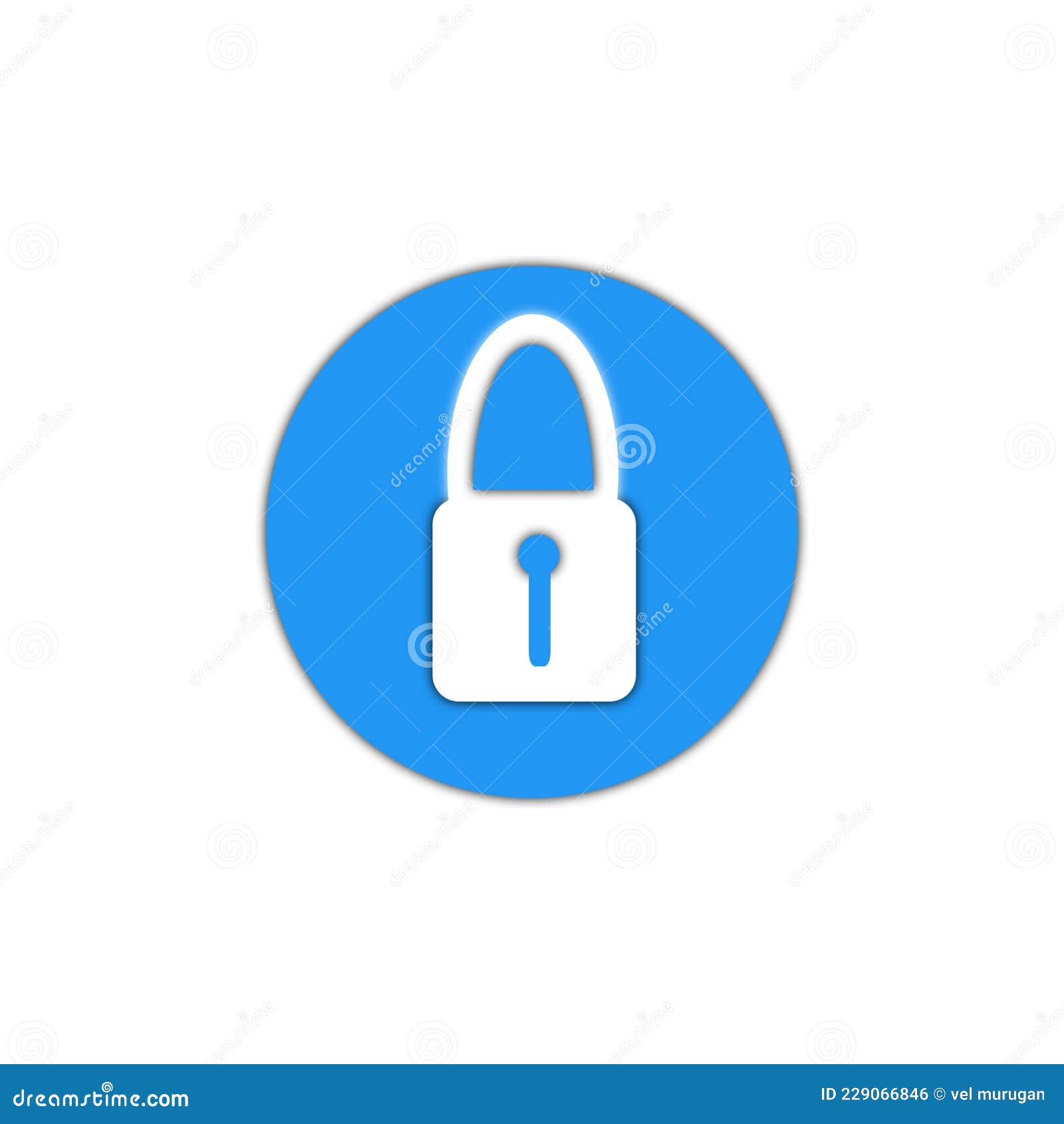 Lock Icon Designed By White Background With Blue Colour Stock ...