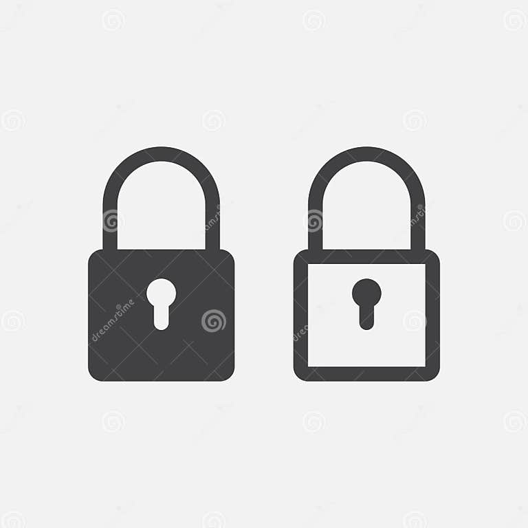 Lock Icon, Encryption Symbol Vector Isolated on White. Stock Vector ...