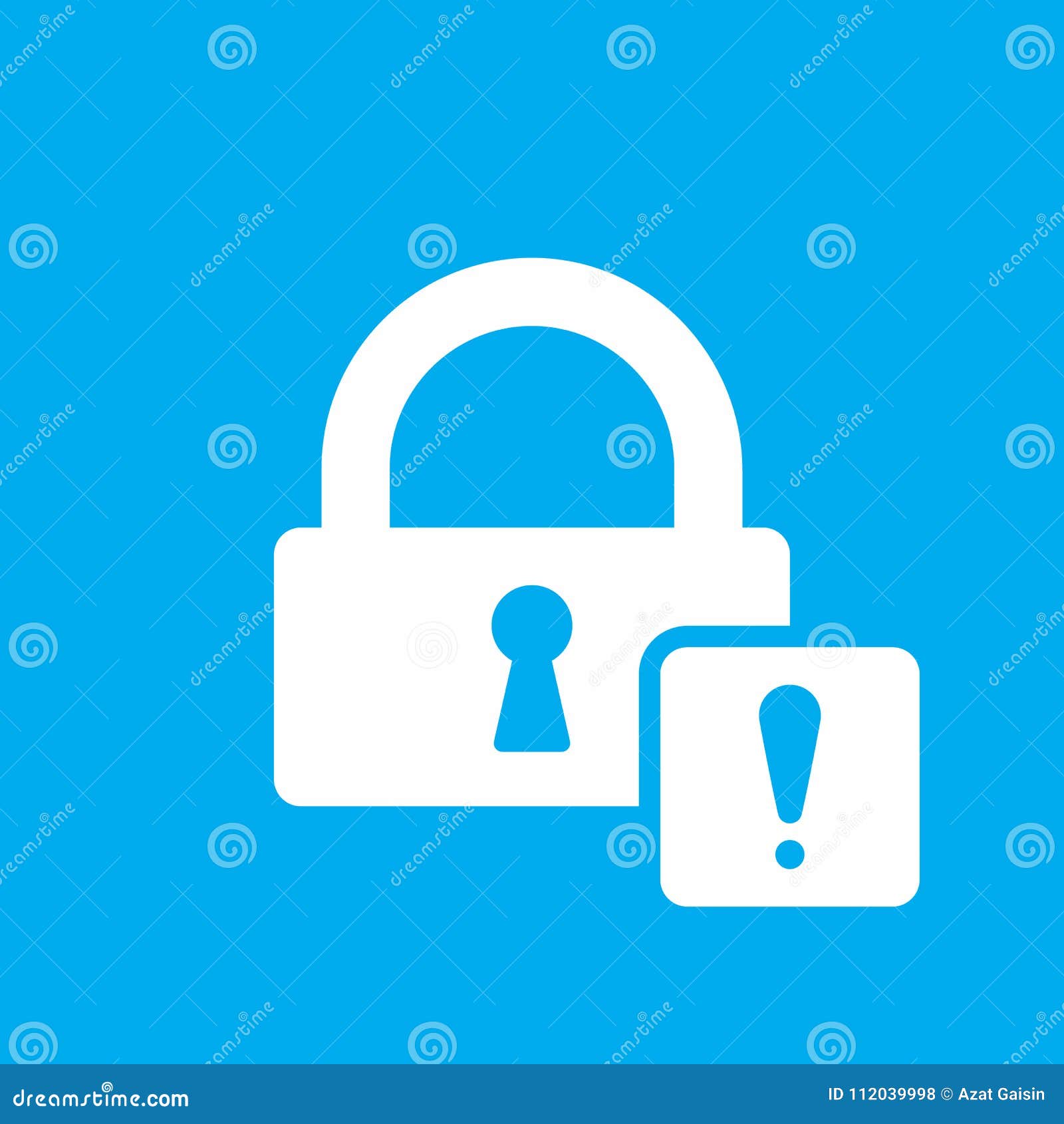 Lock Icon with Exclamation Mark. Lock Icon and Alert, Error, Alarm ...