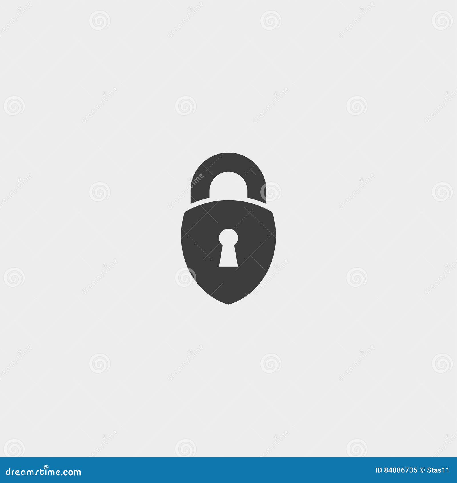 Lock Icon in a Flat Design in Black Color. Vector Illustration Eps10 ...