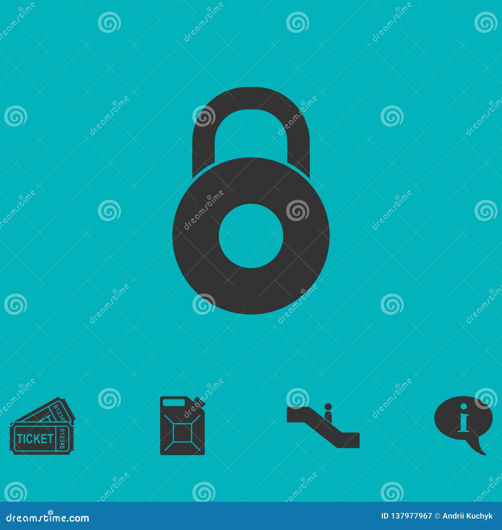 Lock icon flat stock illustration. Illustration of blocked - 137977967