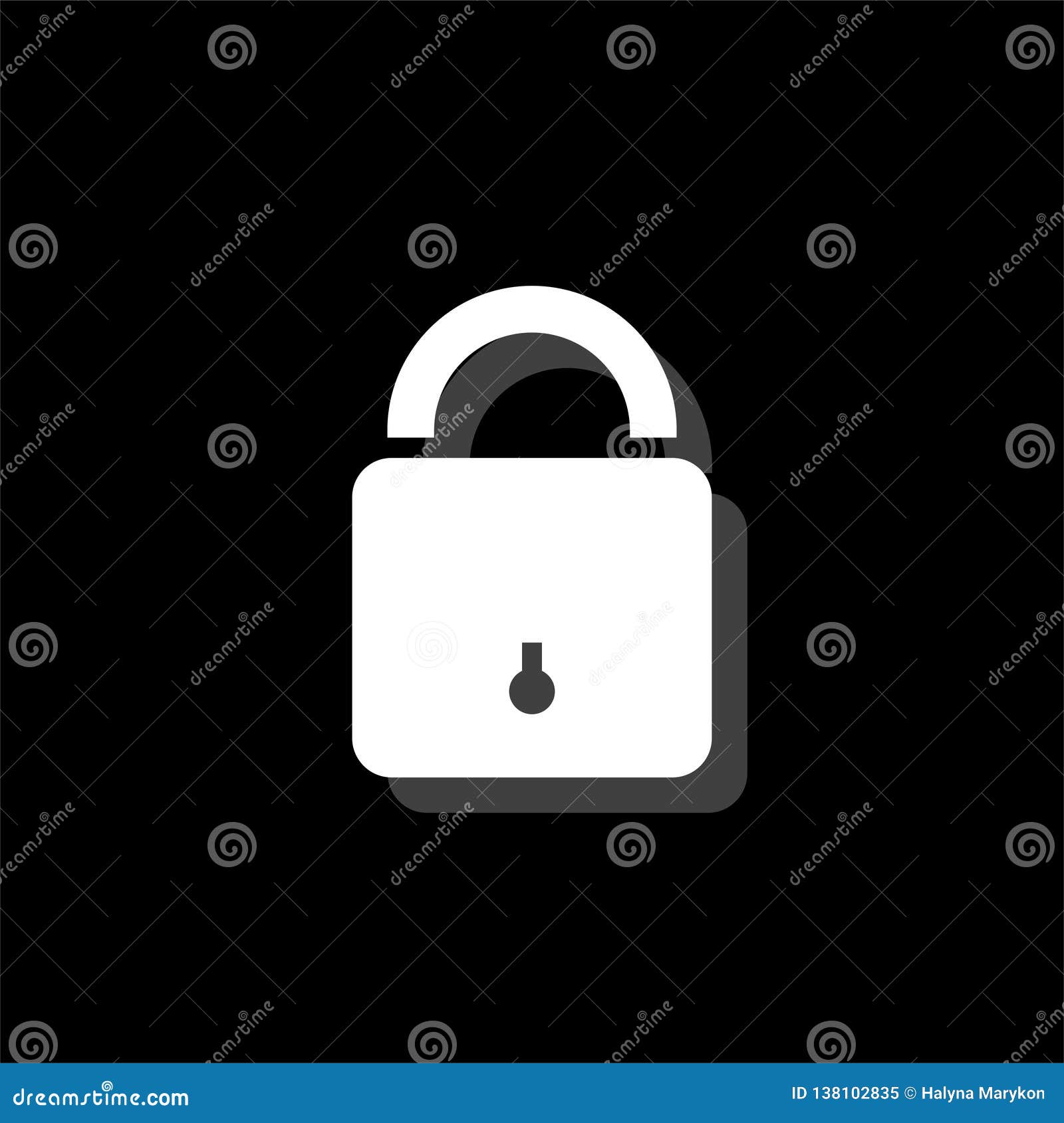 Lock icon flat stock illustration. Illustration of computer - 138102835