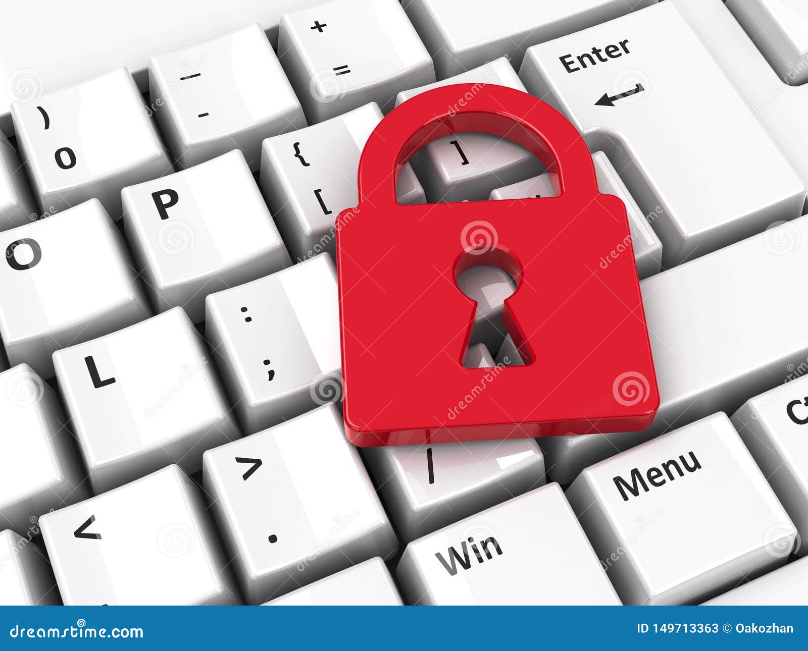 Lock icon on keyboard stock illustration. Illustration of password ...