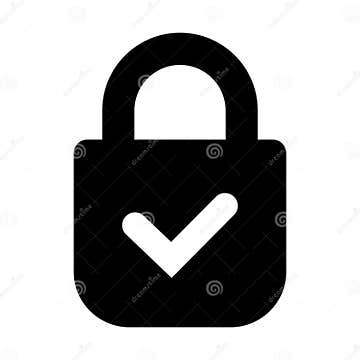 Lock Icon, Lock with Tick, Lock Check Mark, Security Icon. Stock Vector ...