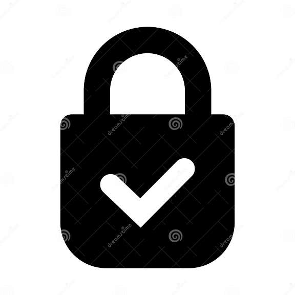 Lock Icon, Lock with Tick, Lock Check Mark, Security Icon. Stock Vector ...
