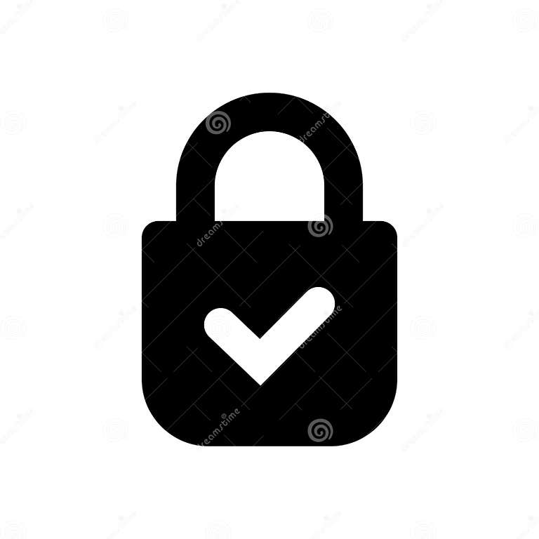 Lock Icon, Lock with Tick, Lock Check Mark, Security Icon. Stock Vector ...
