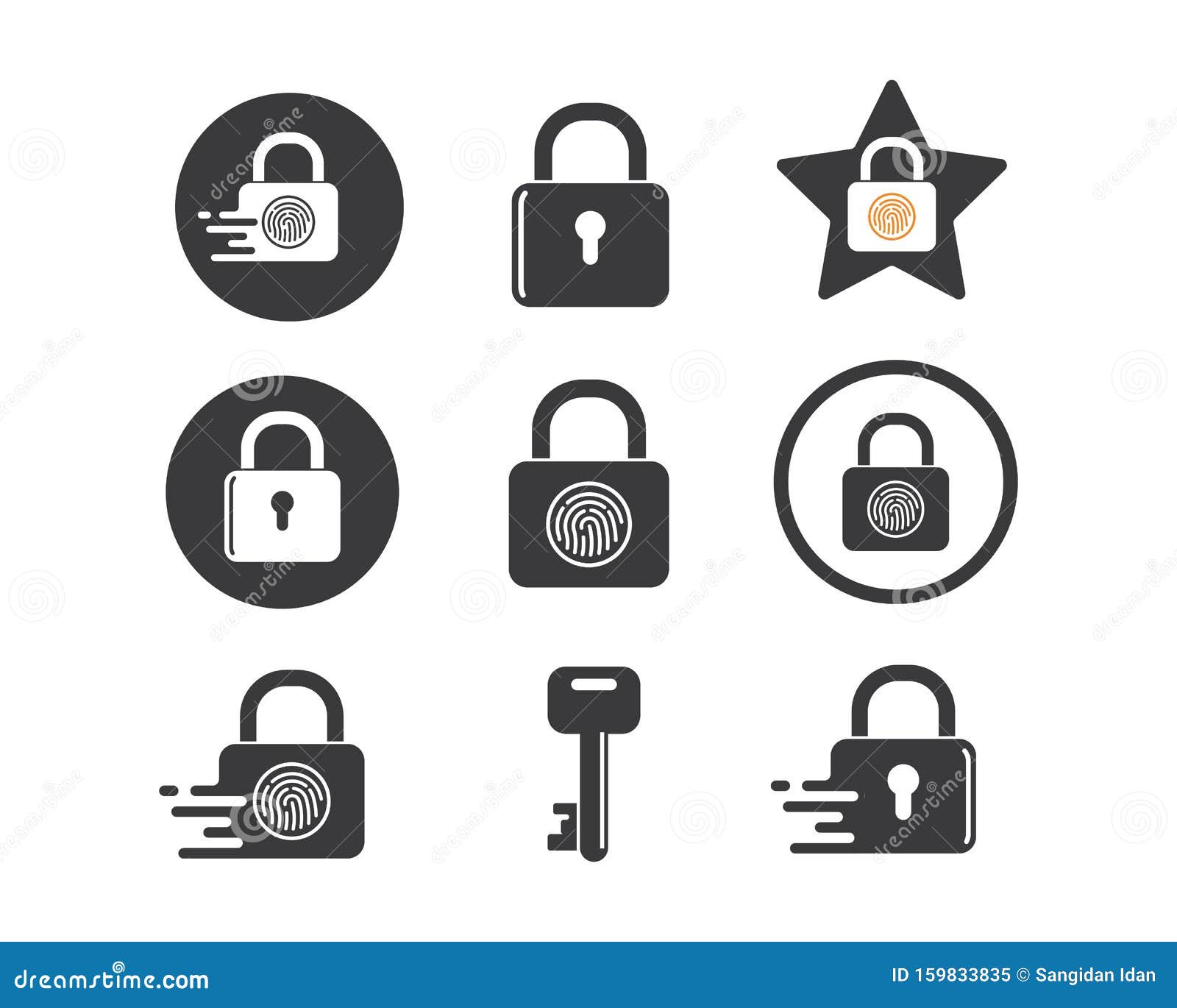 Lock Icon Logo Vector Template Stock Vector - Illustration of retro ...