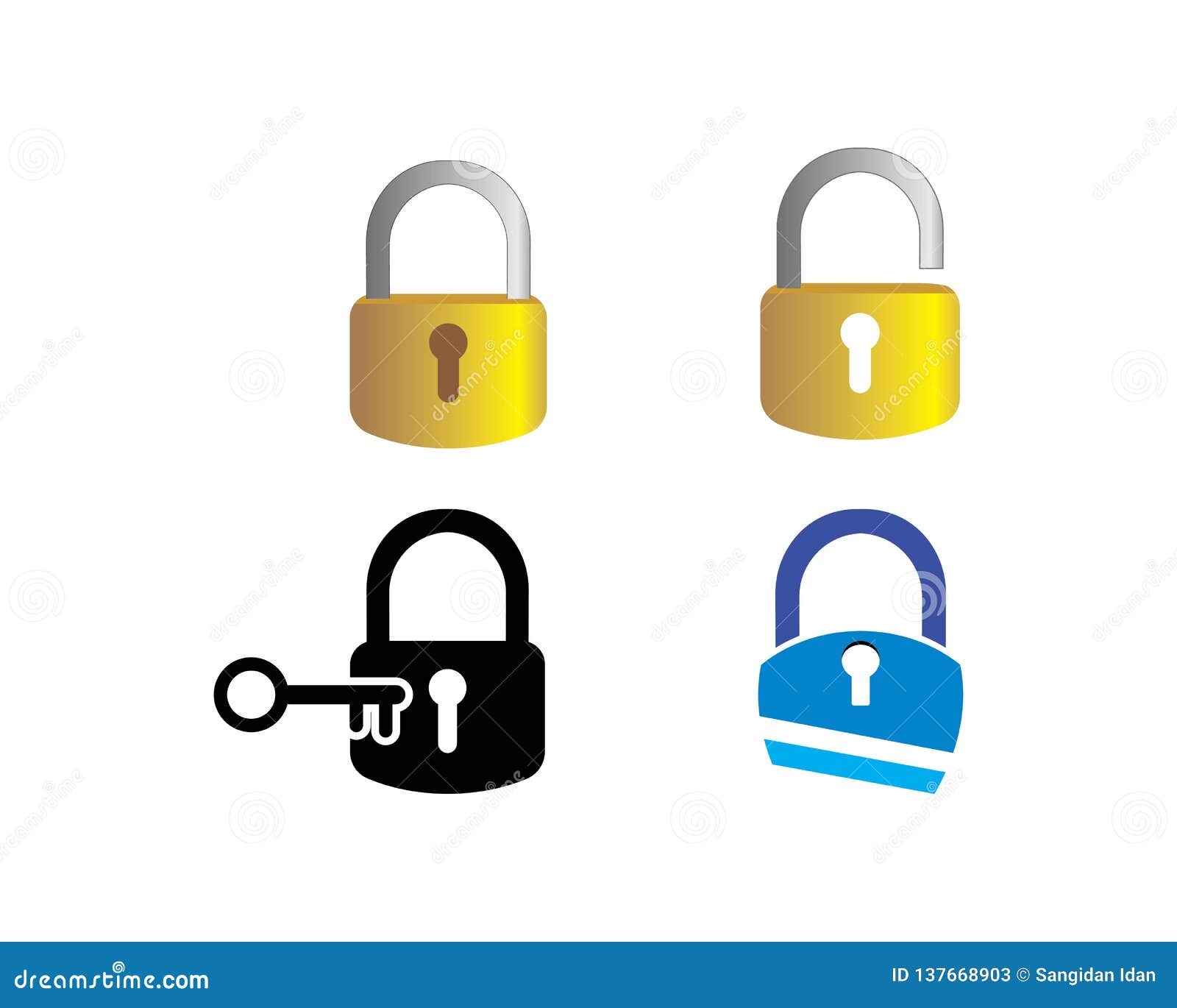 Lock Icon Logo Vector Template Stock Vector - Illustration of isolated ...