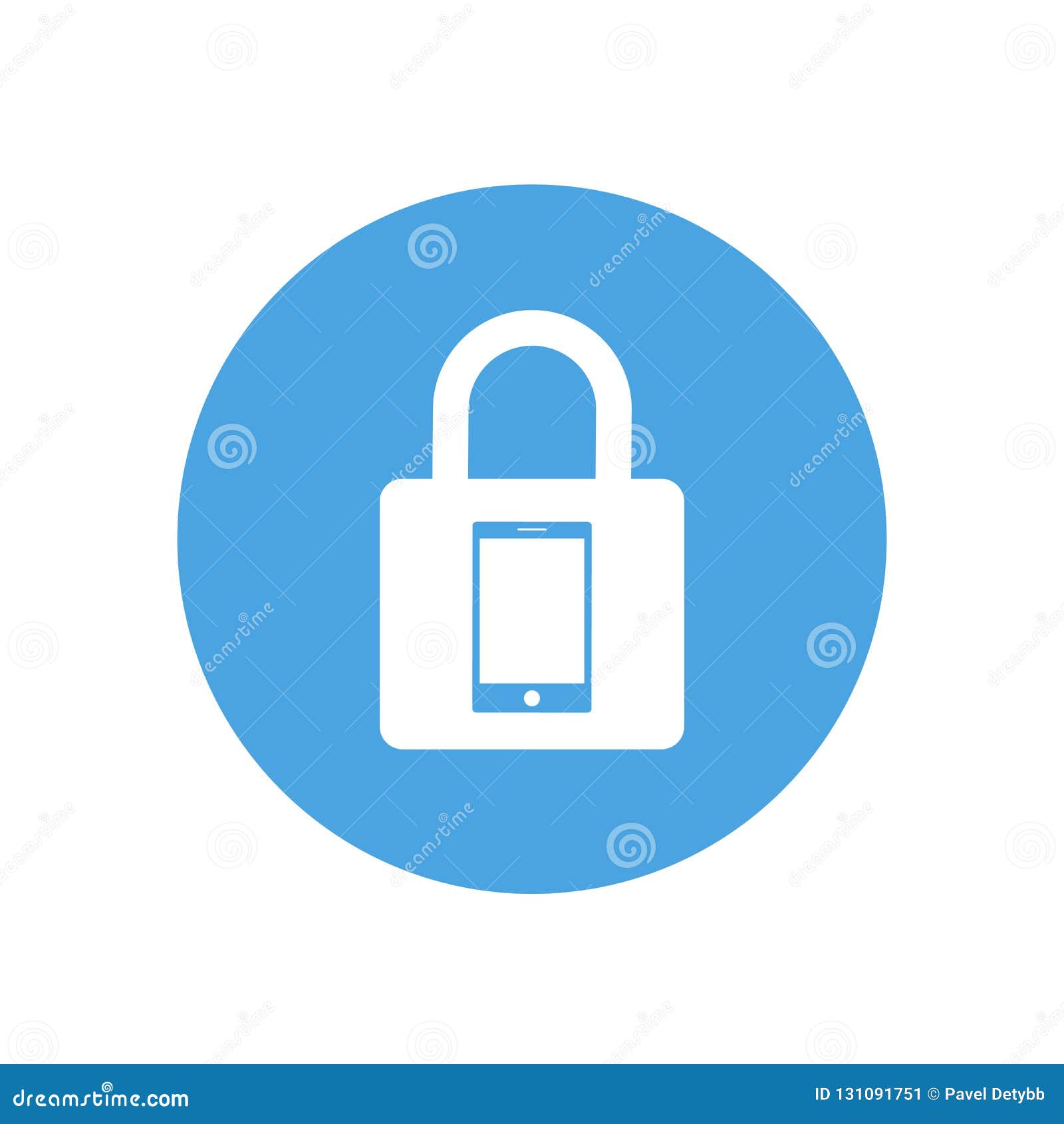 Lock Icon. Padlock Sign. Phone. Vector Illustration. Flat Design. White ...