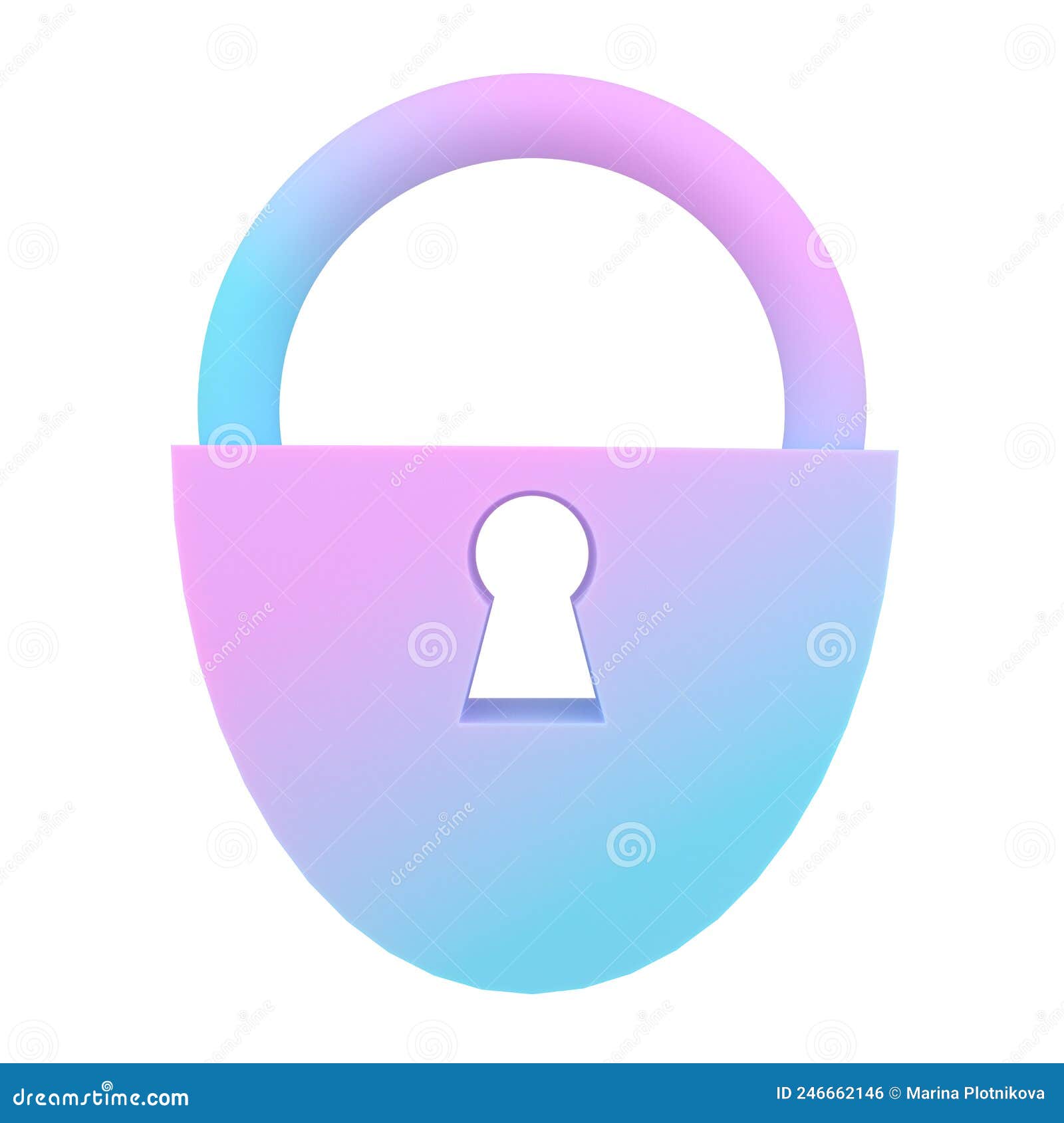 Lock Icon. Padlock Symbol. Minimal Concept. 3d Illustration. Stock ...