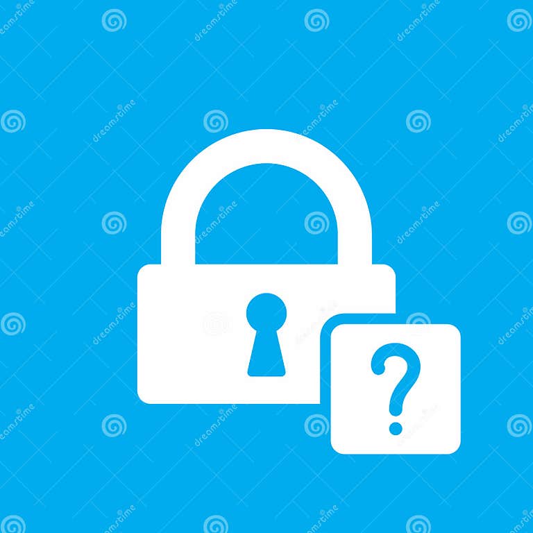Lock Icon with Question Mark. Lock Icon and Help, How To, Info, Query ...