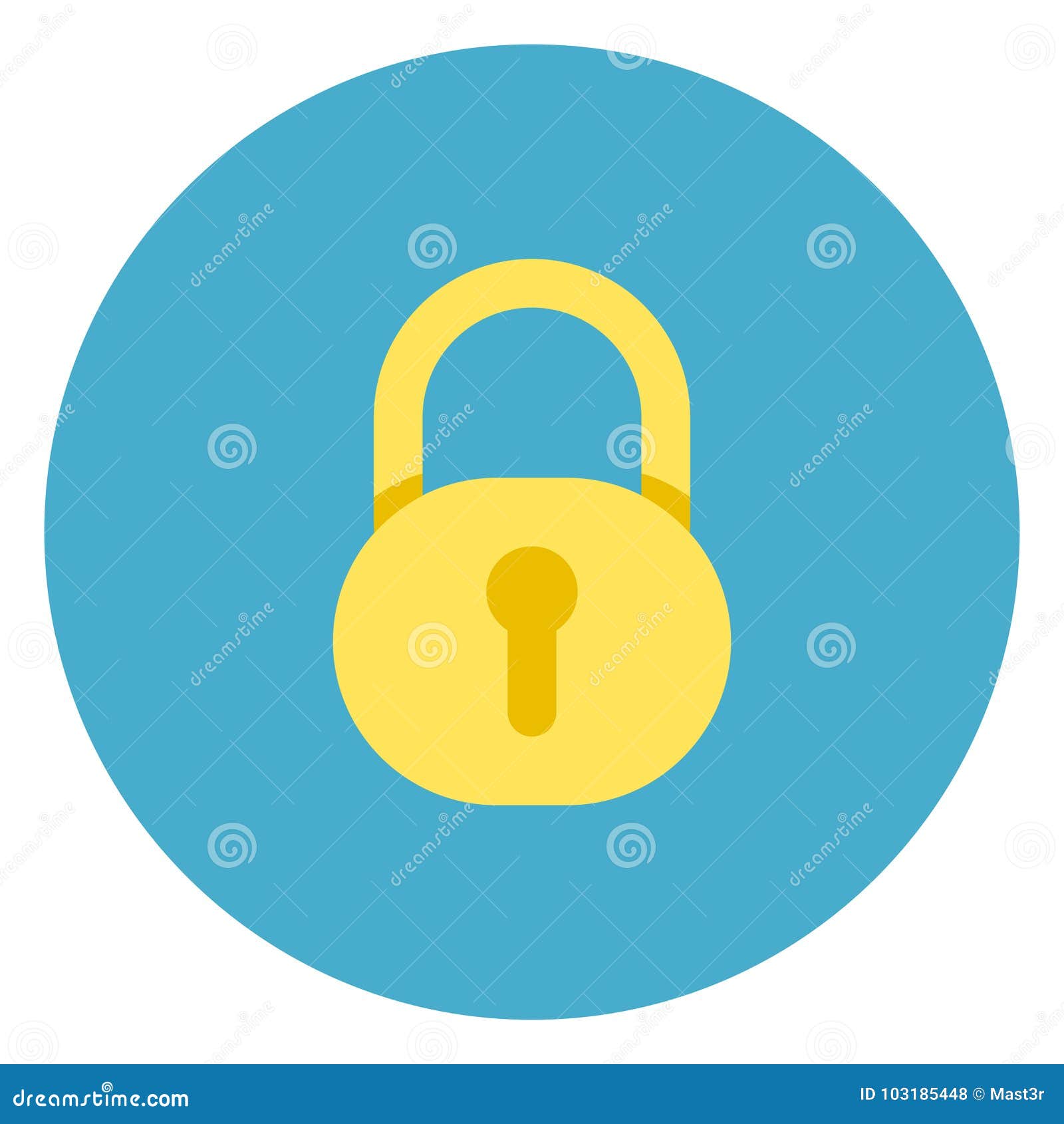 Lock Icon on Round Blue Background Stock Vector - Illustration of ...