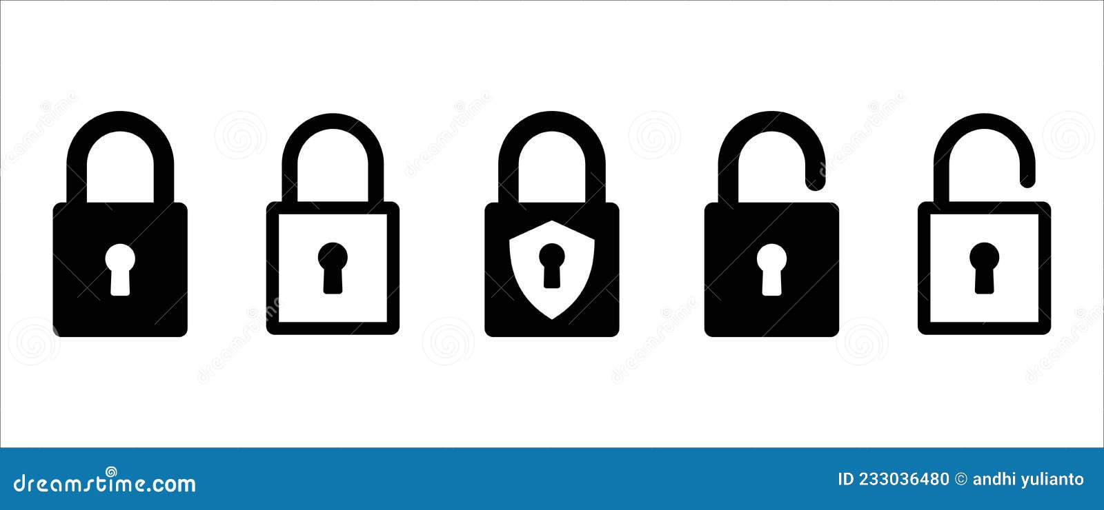 Lock Icon Set. Locked and Unlocked Vector Icon Set. Locked and Unlocked ...