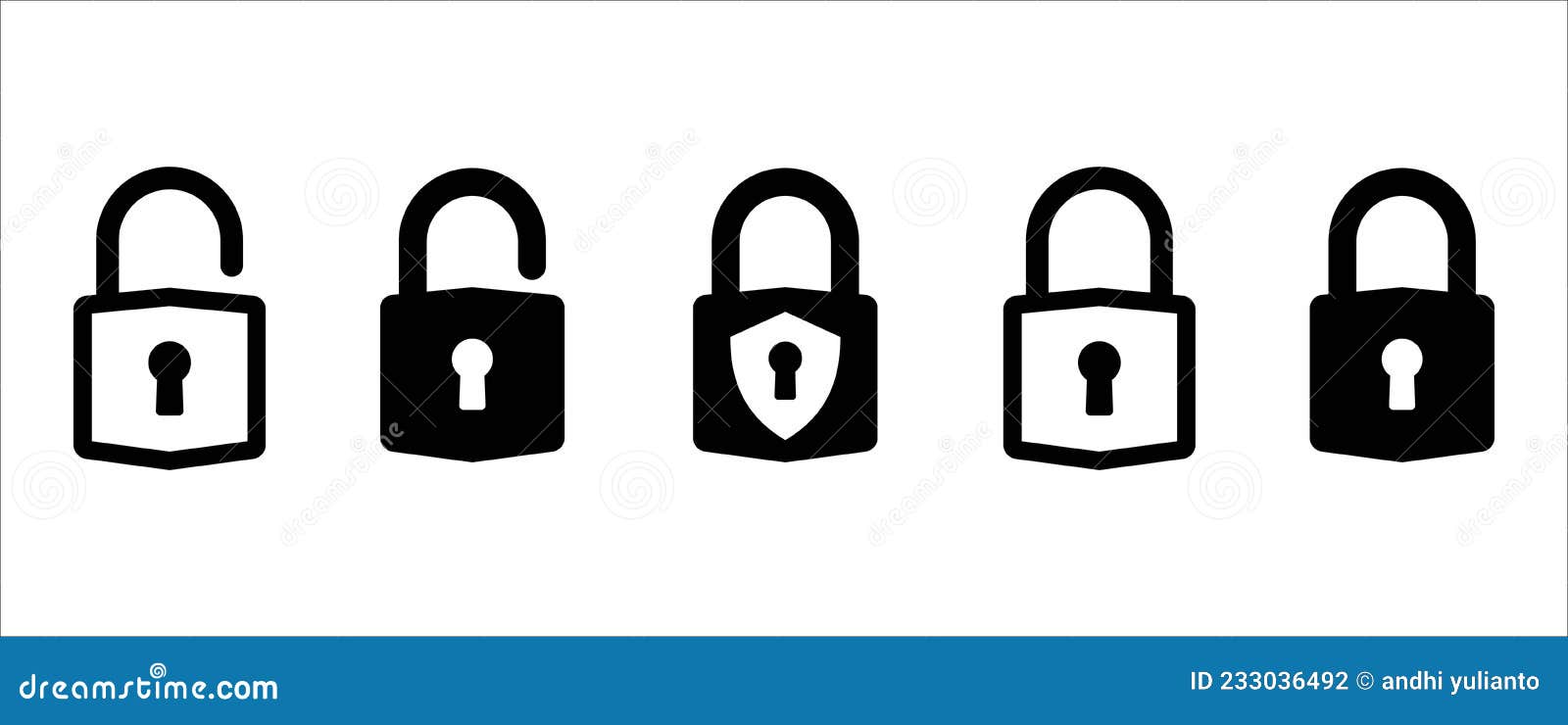 Lock Icon Set. Locked and Unlocked Vector Icon Set. Locked and Unlocked ...