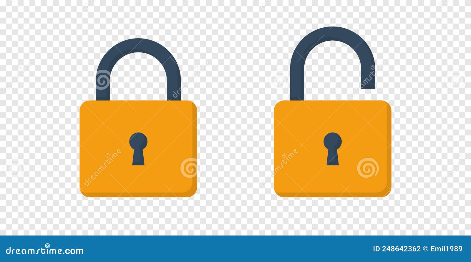 Lock Icon Set Simple Design Stock Illustration - Illustration of close ...