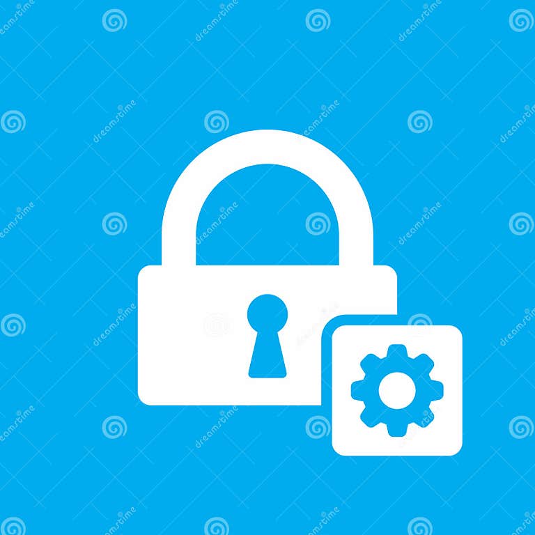 Lock Icon with Settings Sign. Lock Icon and Customize, Setup, Manage ...