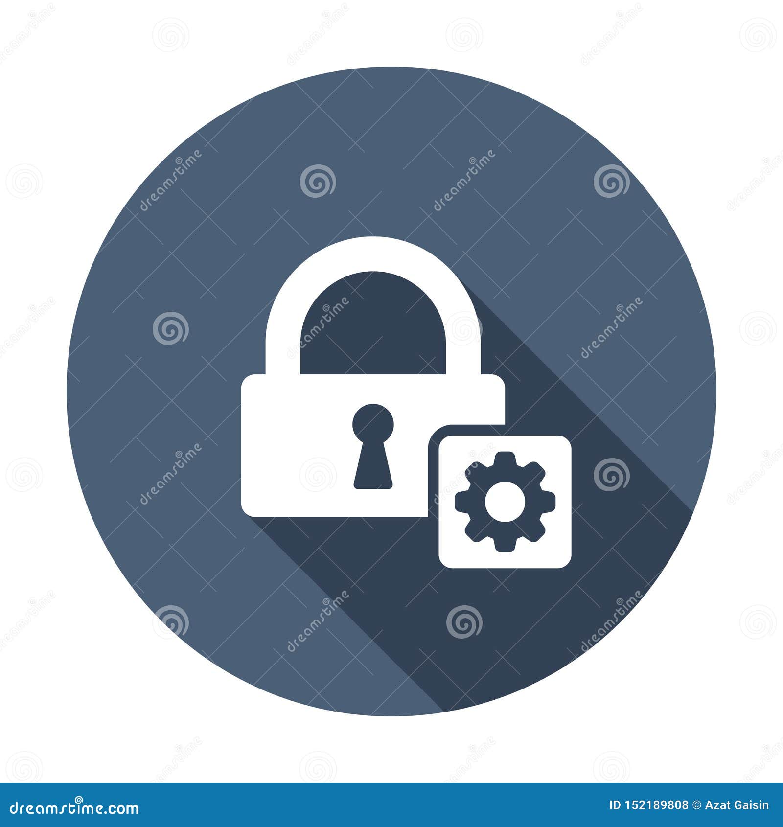 Lock Icon with Settings Sign. Lock Icon and Customize, Setup, Manage ...