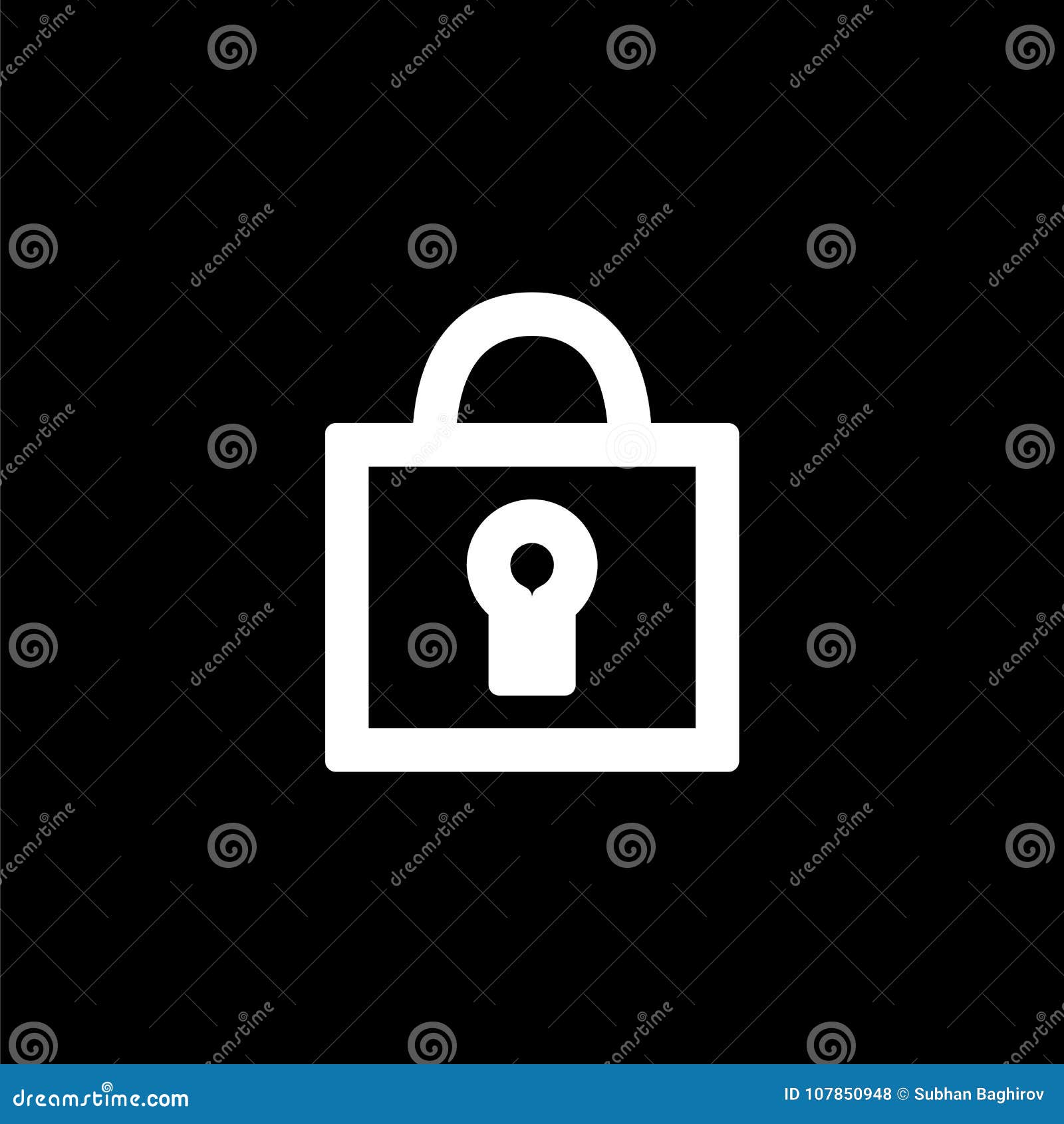 Lock Icon for Simple Flat Style Ui Design Stock Vector - Illustration ...
