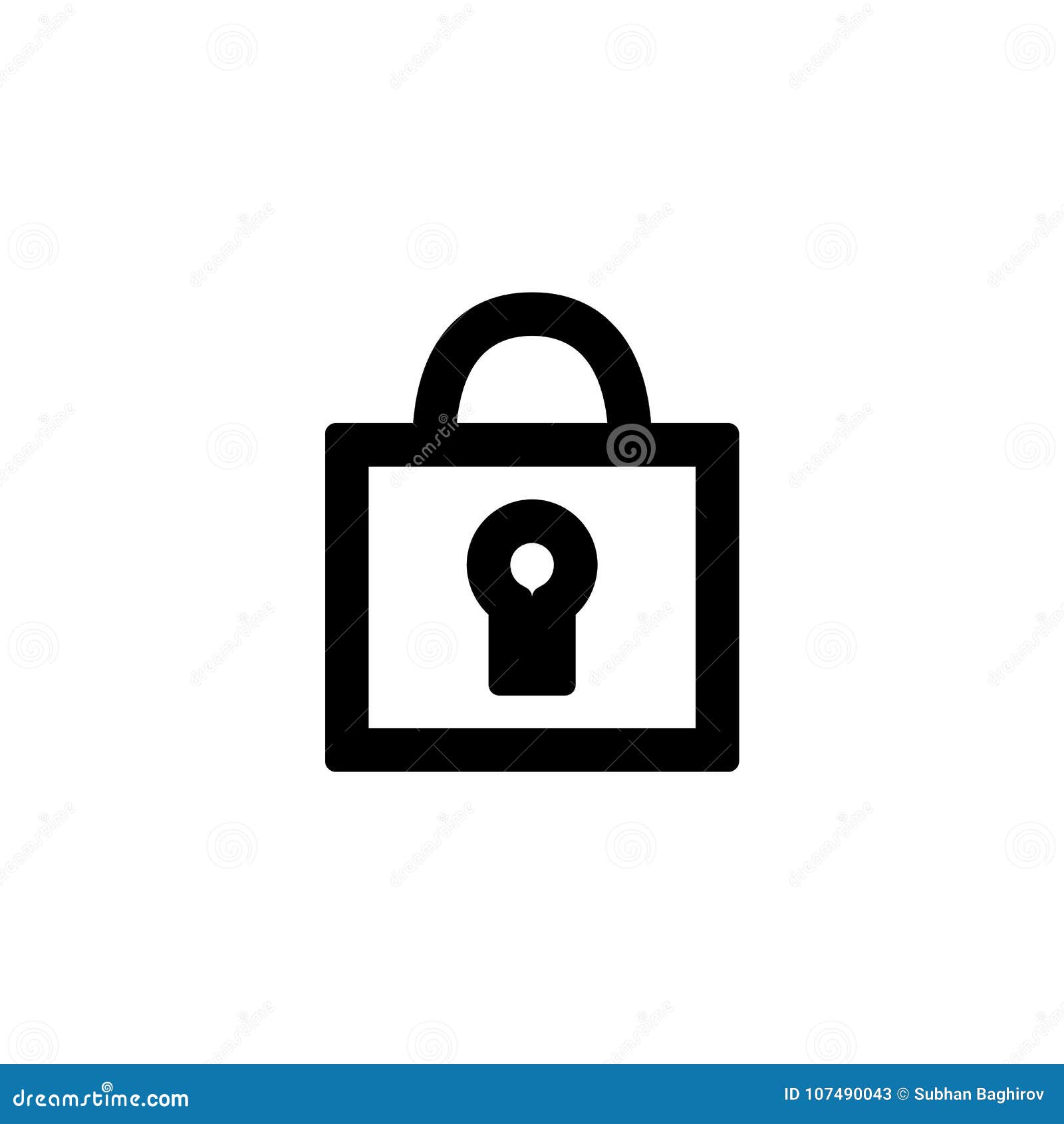 Lock Icon for Simple Flat Style Ui Design Stock Vector - Illustration ...
