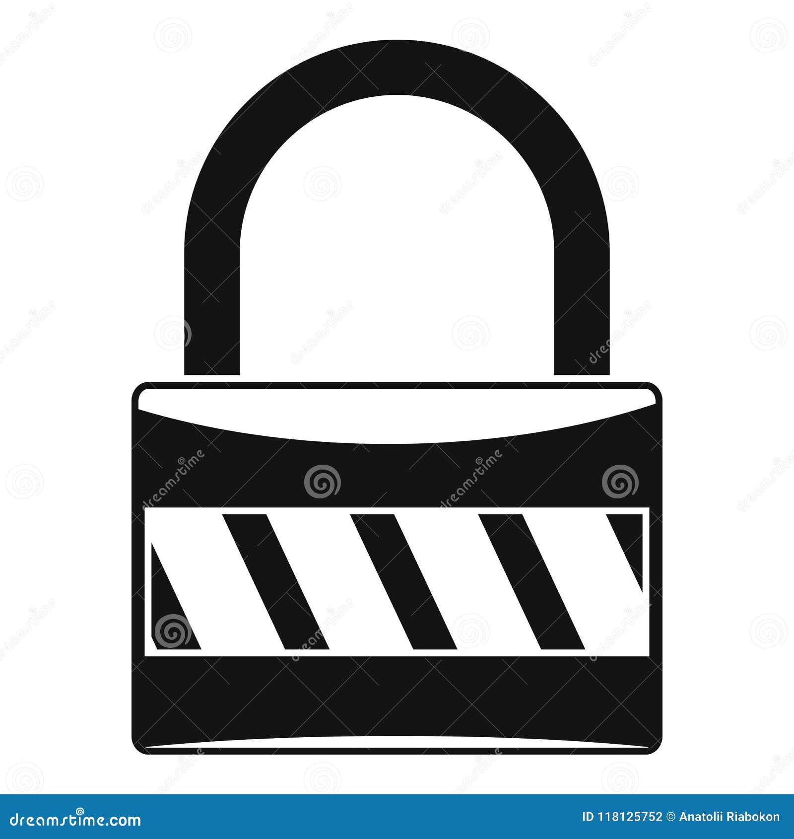 Lock icon, simple style stock vector. Illustration of closeup - 118125752