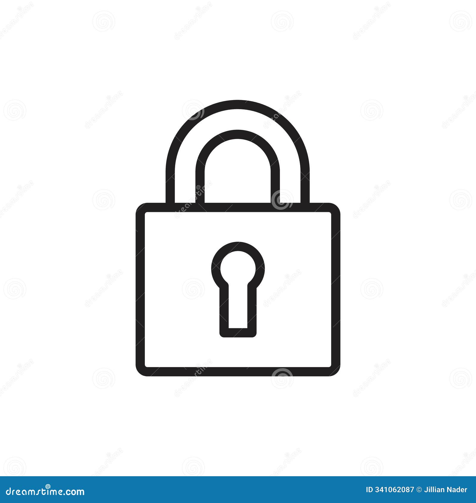 Lock Icon Simple Thin Outline Stock Illustration - Illustration of ...