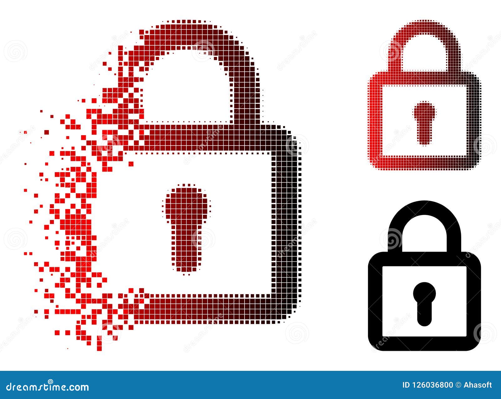 Sparkle Pixelated Halftone Lock Icon Stock Vector - Illustration of ...