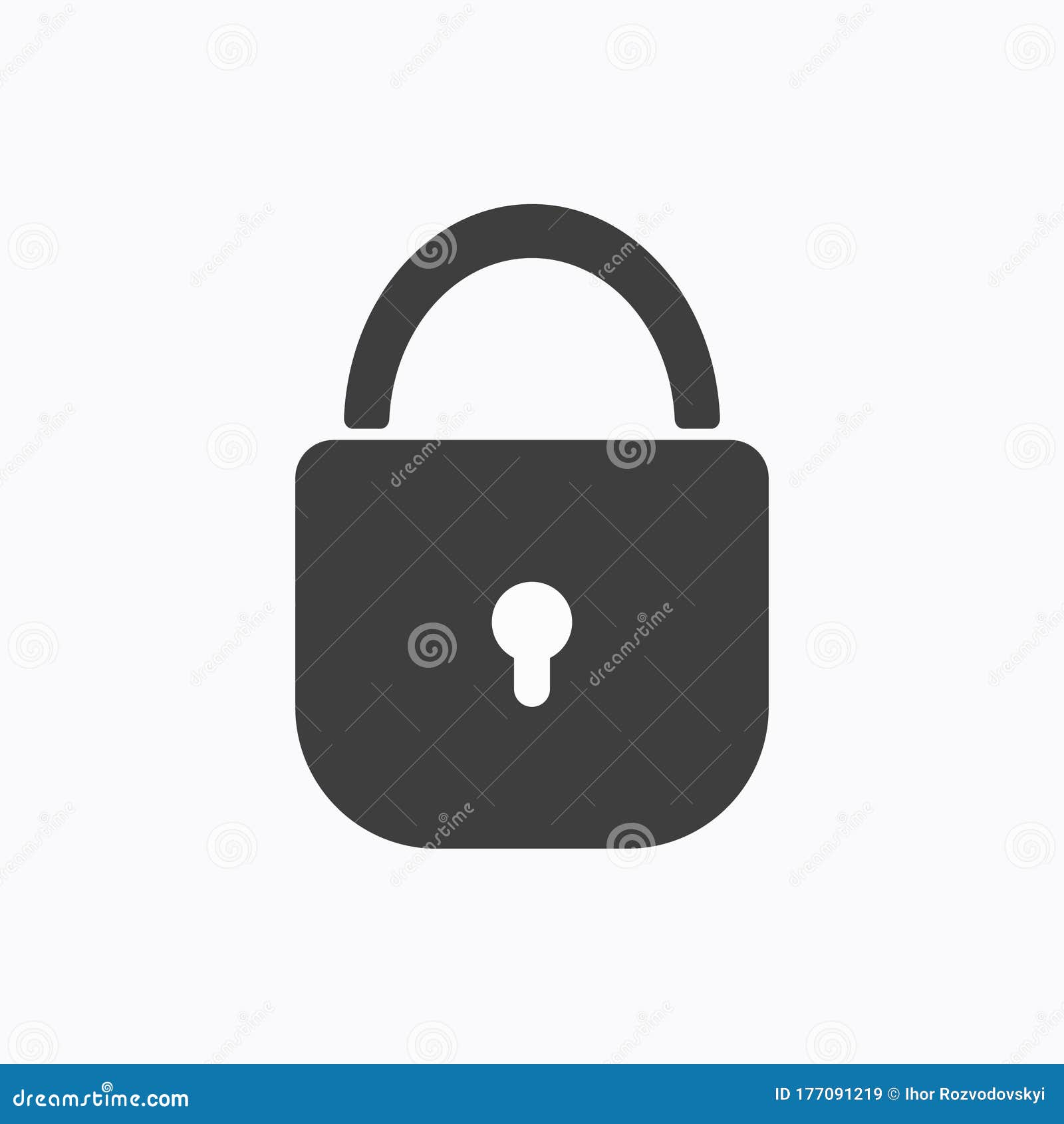 Lock Icon Symbol with Keyhole. Simple Flat Shape Sign. Vector ...