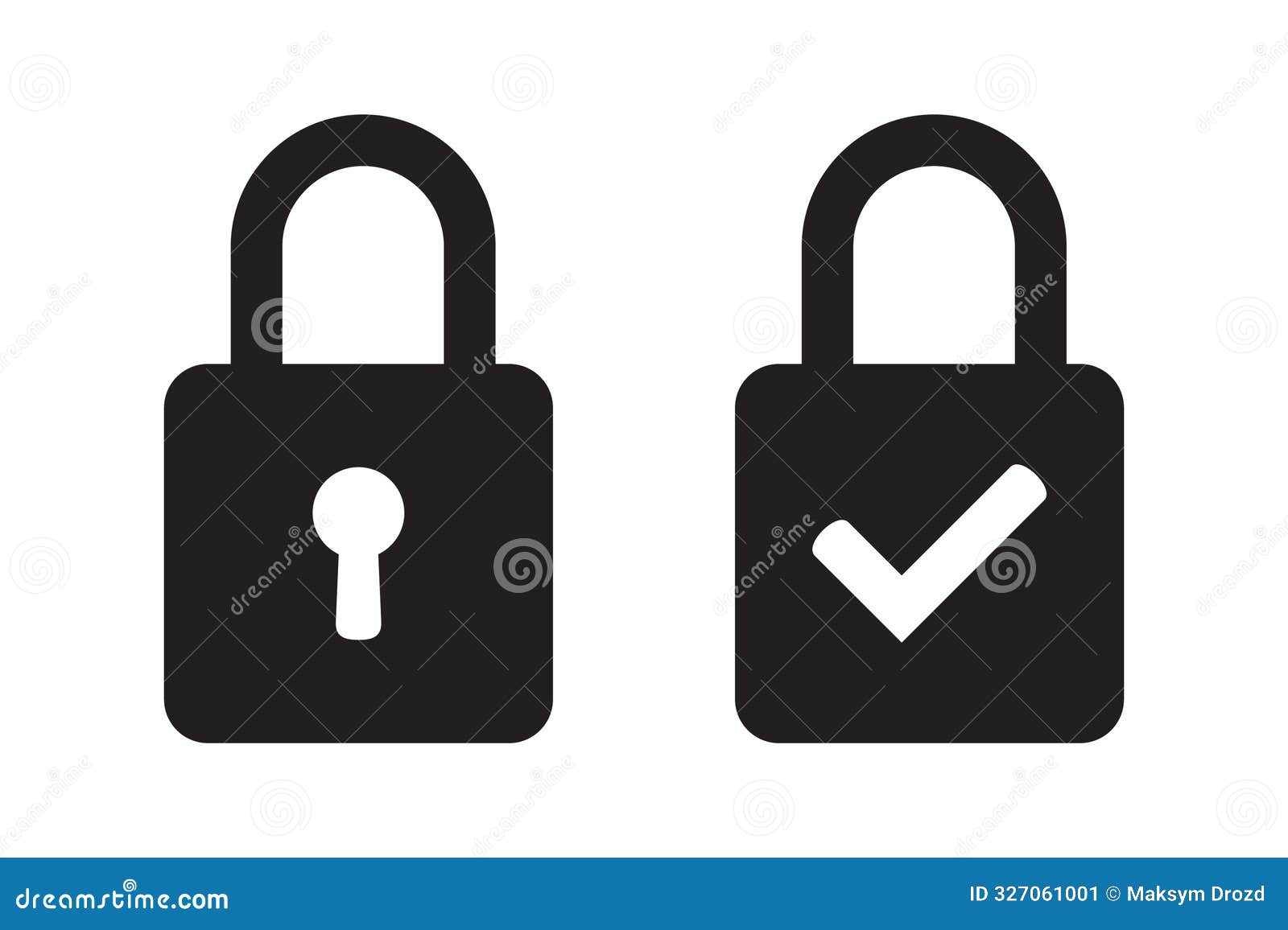 Lock Icon, Lock with Tick, Lock Check Mark, Security Icon. Stock Vector ...