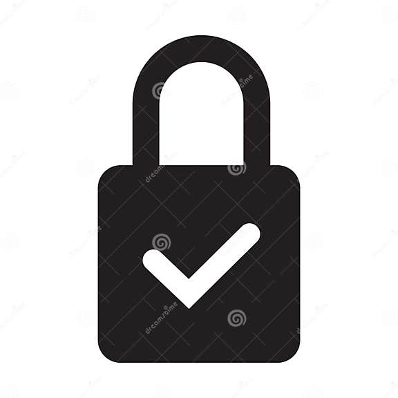 Lock Icon, Lock with Tick, Lock Check Mark, Security Icon. Stock Vector ...