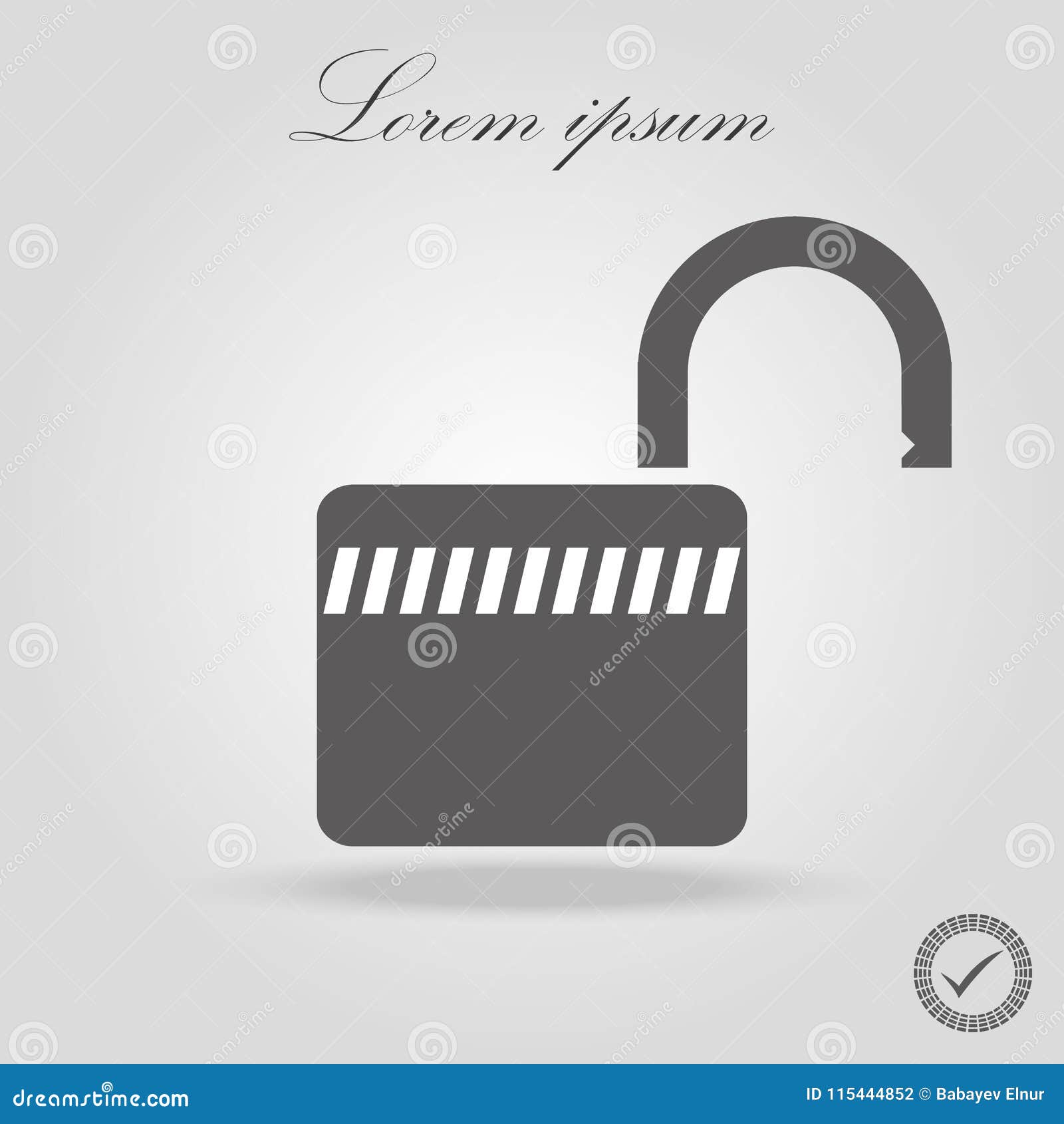 Lock Icon in Trendy Flat Style Isolated on Grey Background. Security ...