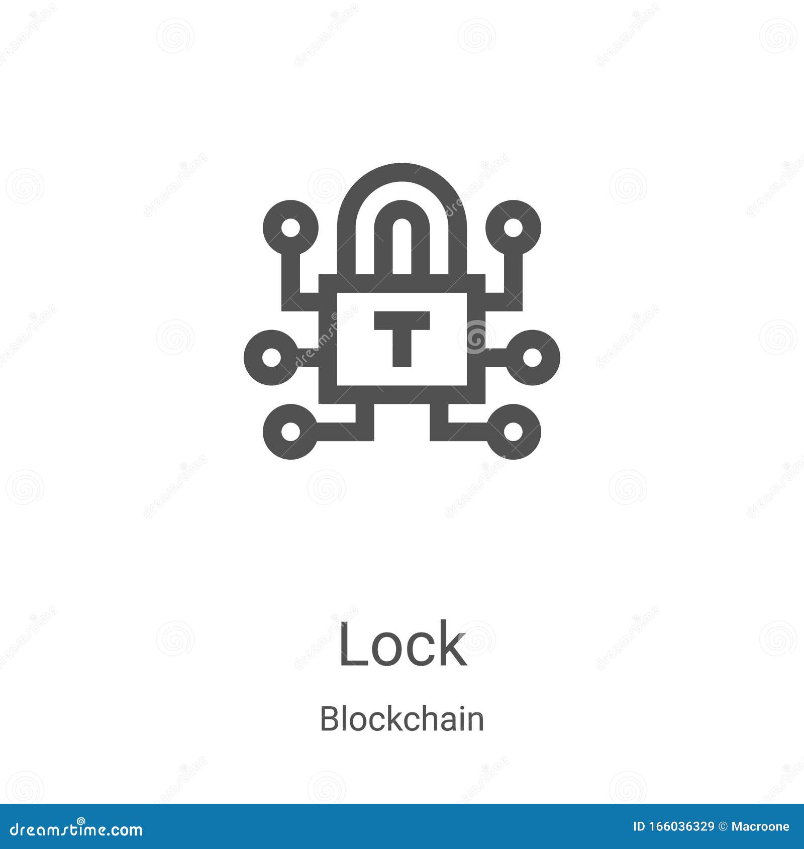 Lock Icon Vector from Blockchain Collection. Thin Line Lock Outline ...