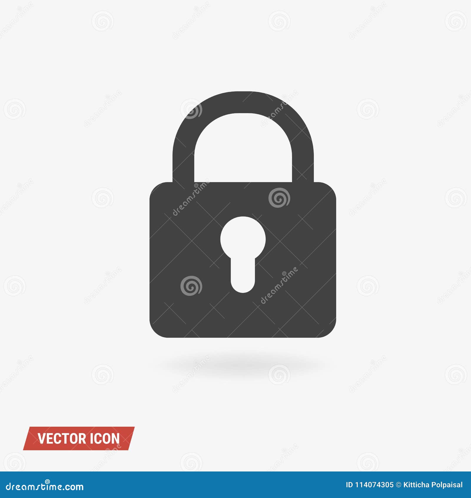 Lock Icon Vector, Vector Illustion Flat Design Style. Stock Vector ...