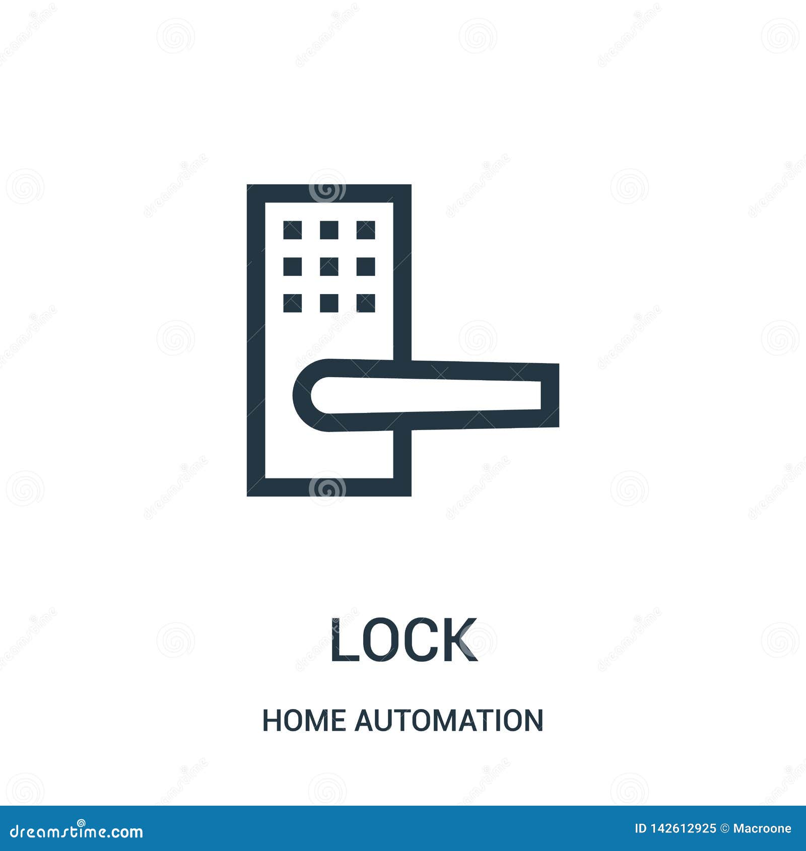 Lock Icon Vector from Home Automation Collection. Thin Line Lock ...