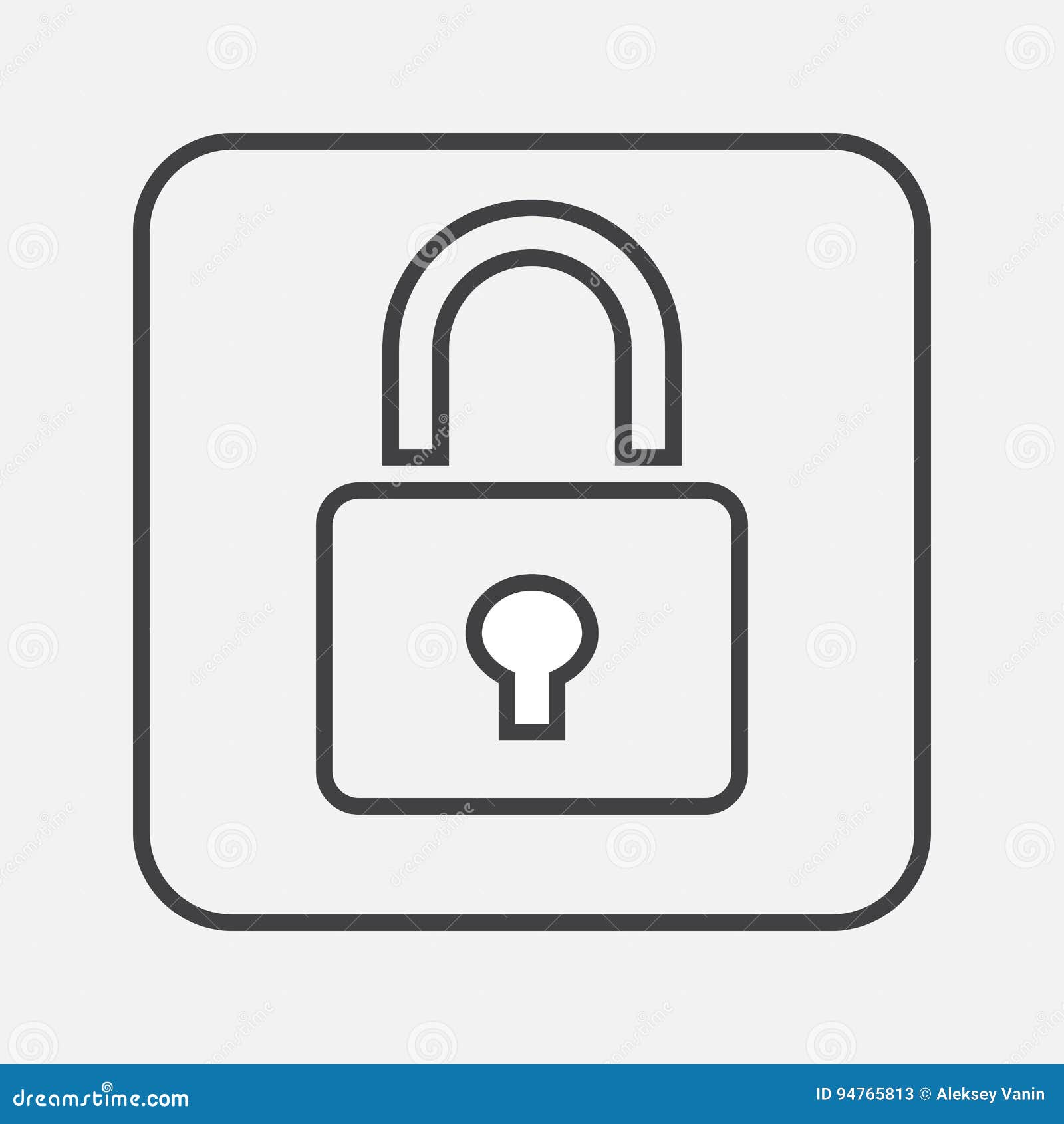 Lock Icon Vector Isolated on Grey. Stock Vector - Illustration of ...