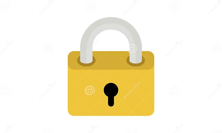 Lock Icon Vector. Simple Padlock Sign Stock Vector - Illustration of ...